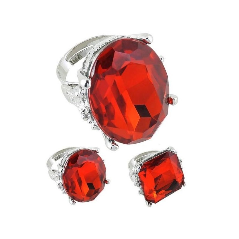 ANILLO GIGANTE LUJO ROJO